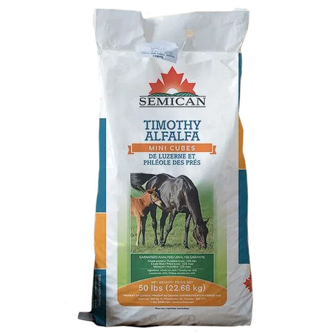 Semican Timothy Alfalfa Mini Cubes - 50 lb | The Cheshire Horse