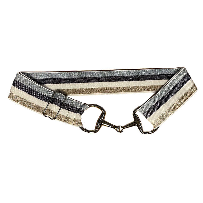 Anademi Stretch Belt with Silver-Tone Bit Buckle - Shimmers | The ...