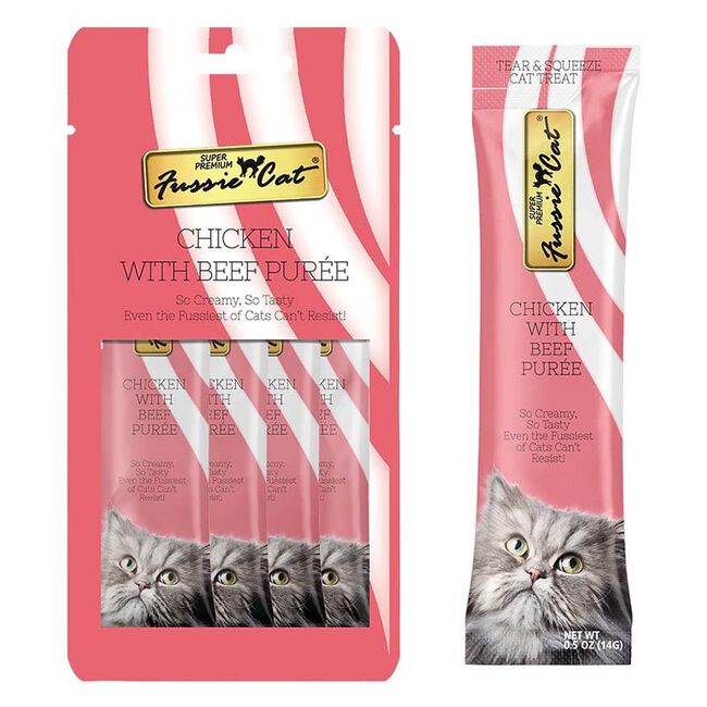 Fussie Cat Puree Chicken & Beef - 4 Count | The Cheshire Horse