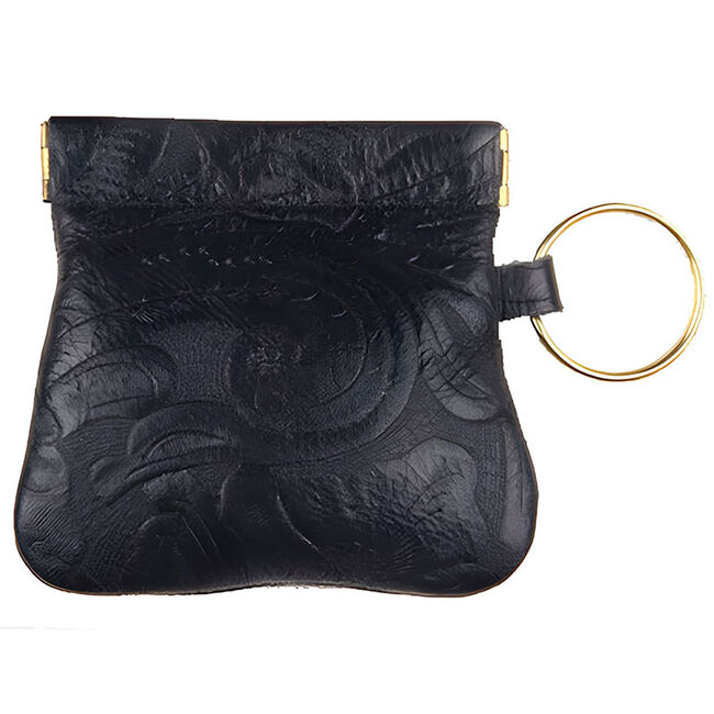 Western Express Tooled Leather Squeeze Coin Purse with Key Ring | The ...