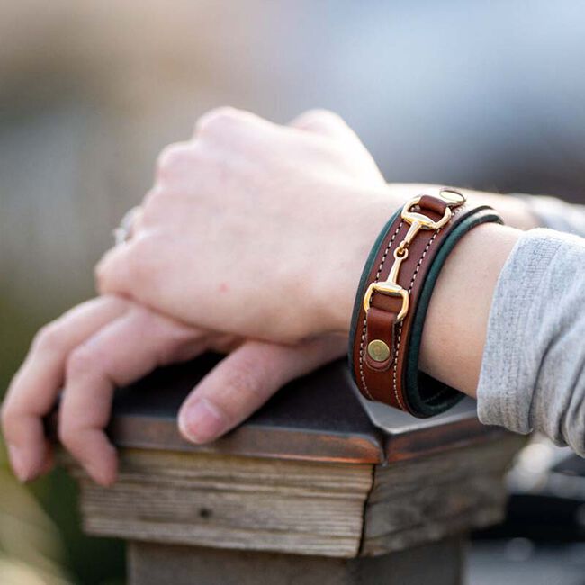 Tory Leather Padded Leather Snaffle Bit Bracelet | The Cheshire Horse