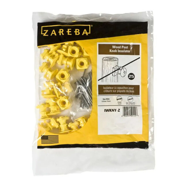 Zareba Wood Post Knob Insulator - 25-Pack | The Cheshire Horse