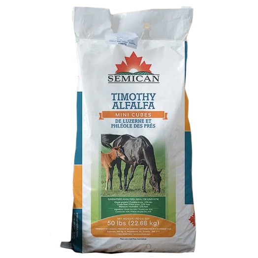 Semican Timothy Alfalfa Mini Cubes - 50 lb | The Cheshire Horse