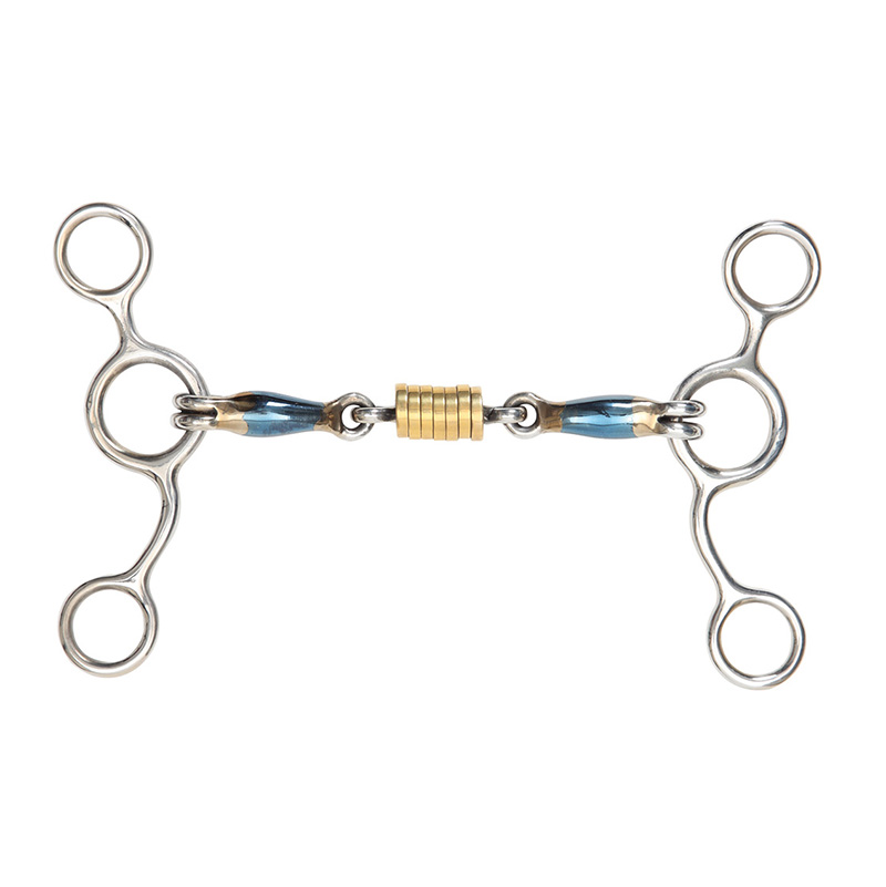 Shires Blue Sweet Iron Tom Thumb with Roller Link | The Cheshire Horse