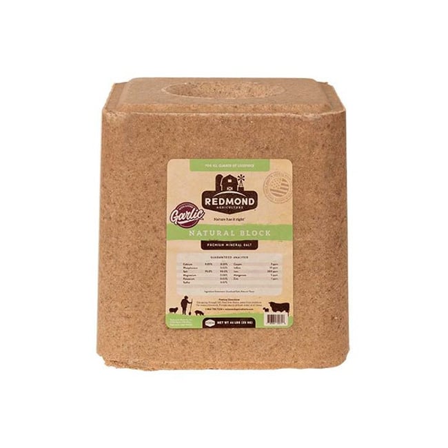 Redmond Agriculture Natural Salt Block with Garlic | The Cheshire Horse