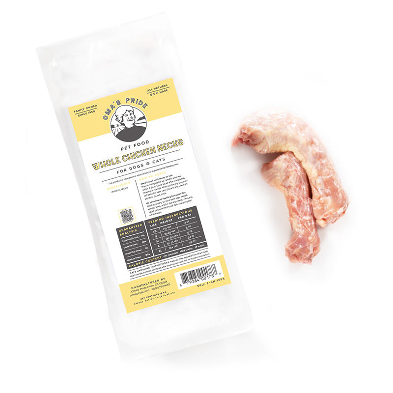 Oma's Pride Frozen Raw Skinless Chicken Necks | The Cheshire Horse