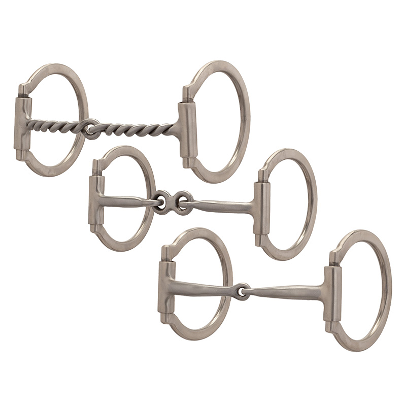 Weaver Equine Pro Series Offset D-Ring Brushed Stainless Steel Snaffle Bit | The Cheshire Horse
