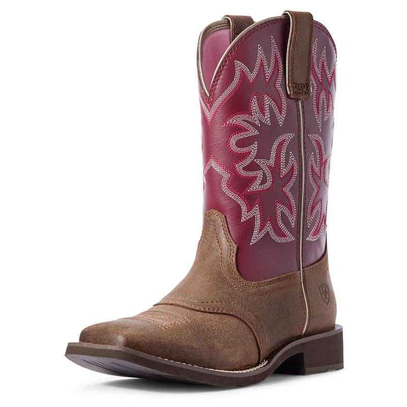 Ariat Women's Delilah Western Boot - Java/Burgundy | The Cheshire Horse