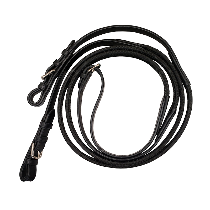 Bobby's English Tack Silver Spur Flat Rubber Reins with Leather Ends ...
