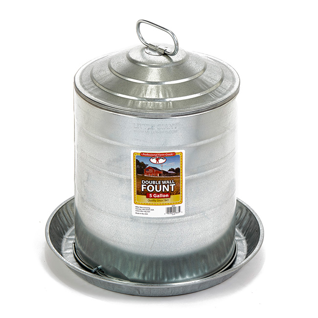 Little Giant Double-Wall Metal Poultry Fount - 5-Gallon Capacity | The ...