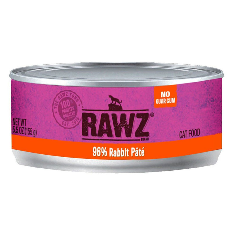 RAWZ Pate Cat Food - 96% Rabbit Recipe - 5.5 oz | The Cheshire Horse
