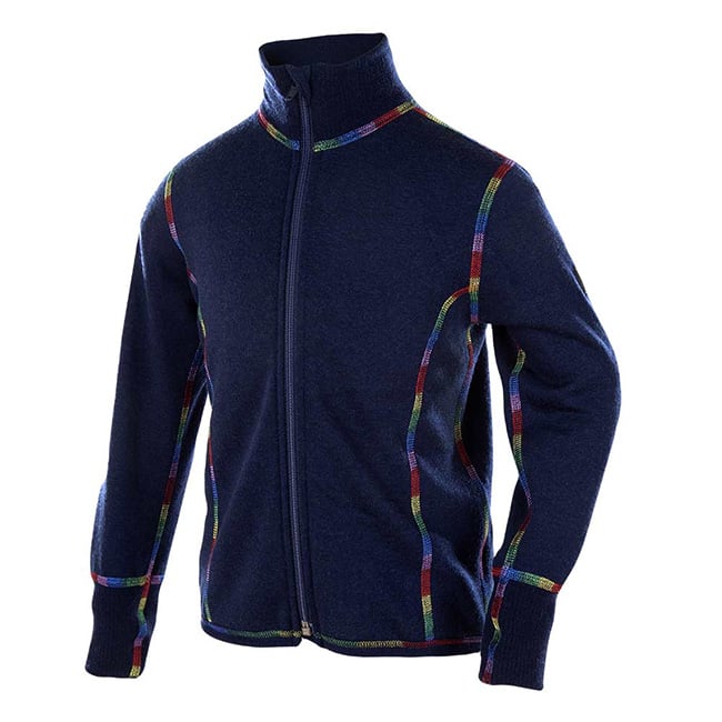 Janus Kids' 100% Merino Wool Rainbow Jacket - Navy | The Cheshire Horse