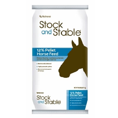 Nutrena Stock and Stable 12% Pellet Horse Feed - 50 lb | The Cheshire Horse