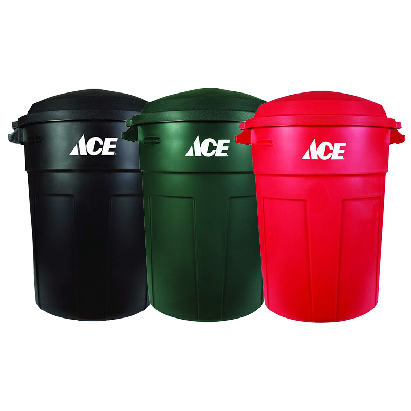 Ace Hardware 32-Gallon Plastic Garbage Can with Lid | The Cheshire Horse