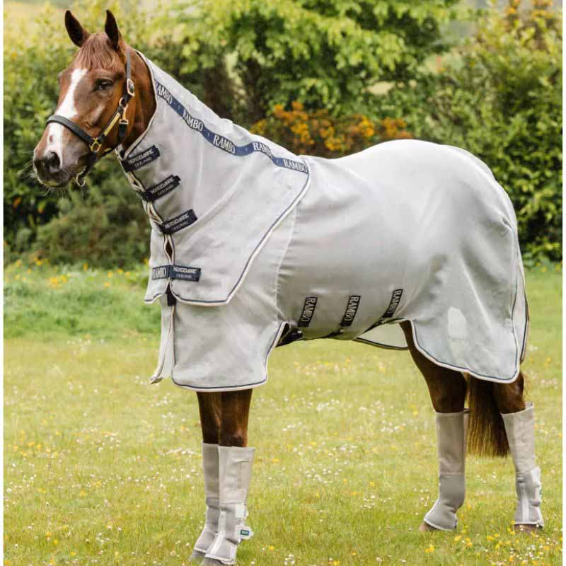 Horseware Rambo Protector Fly Sheet (No Fill) - Silver/Navy | The ...