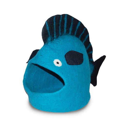 Dharma Dog Karma Cat Wool Cave - Turquoise Fish - Closeout | The ...