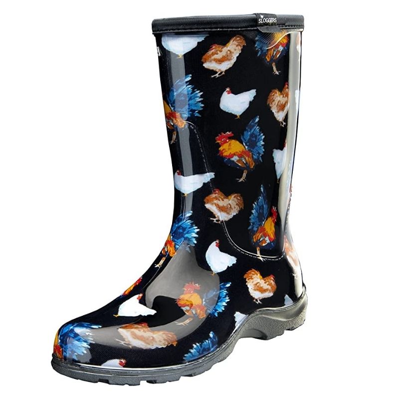 Sloggers Women's Rain & Garden Boot - Classic Black Chickens | The ...